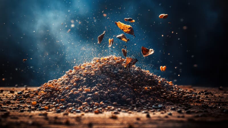 Exploding Aroma: Coffee Beans and Crispy Leaves in a Volatile Display ...