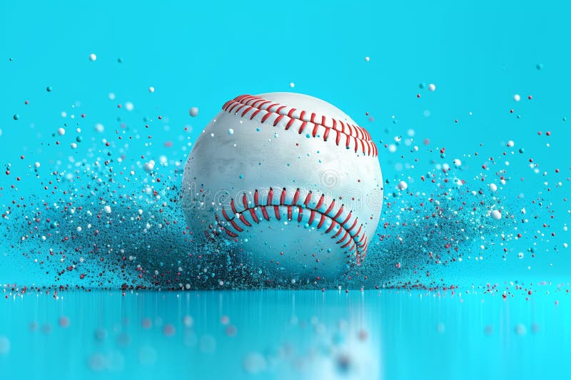 Exploding Baseball with Dynamic Water Effect Stock Illustration ...