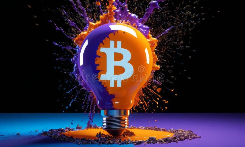 Exploding Bitcoin Idea Concept Stock Photo - Image of splash, shattered ...