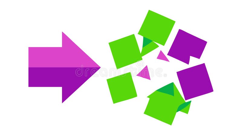 Exploding Blocks Right Arrow Abstract Icon, Vector Design Generative AI ...