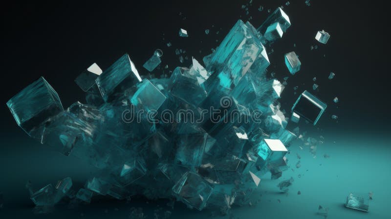 Exploding Blue Crystal Formation Stock Illustration - Illustration of ...