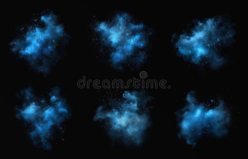 Exploding Blue Dust with Textured Smoke an Abstract, Colorful ...