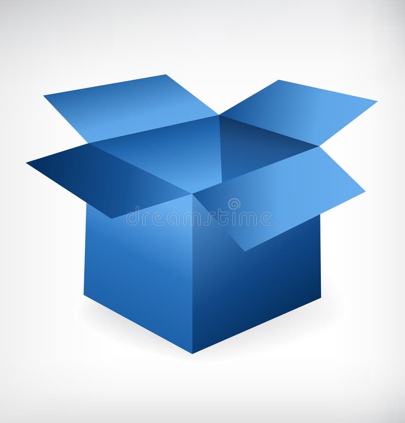 Exploding Blue Gift Box. Illustration Stock Vector - Illustration of ...