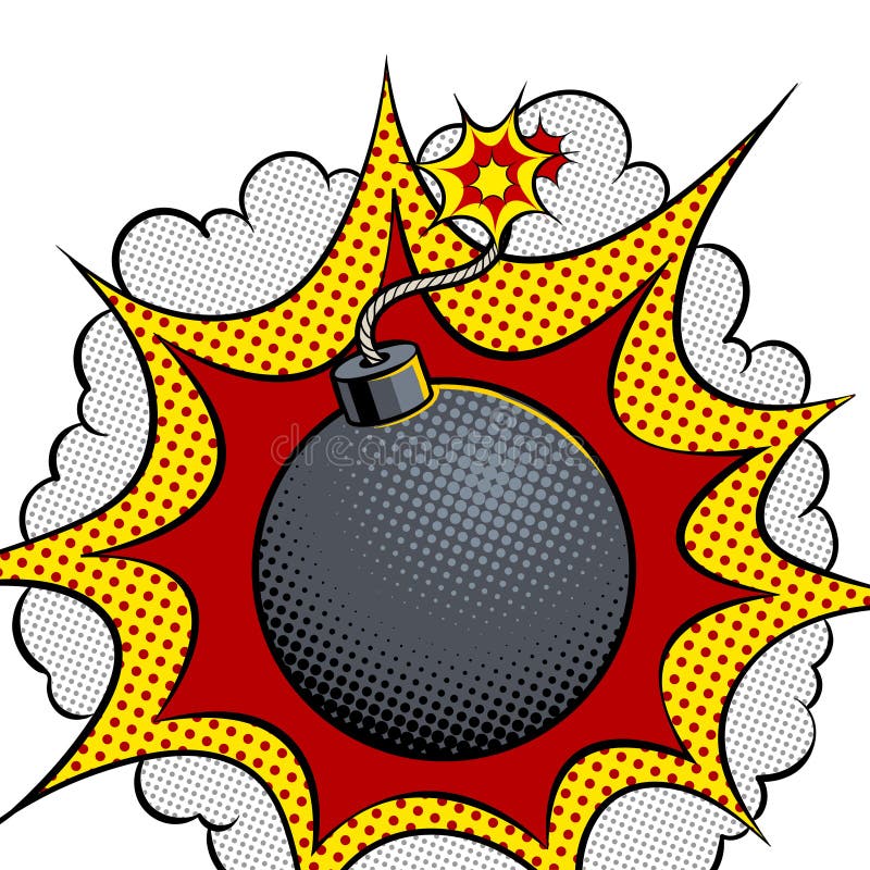 Exploding Bomb Pop Art Vector Illustration Stock Vector - Illustration ...