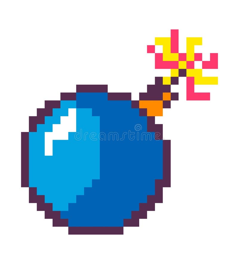 Pixelated Exploding Bomb, Weapons for Arcades Stock Vector ...
