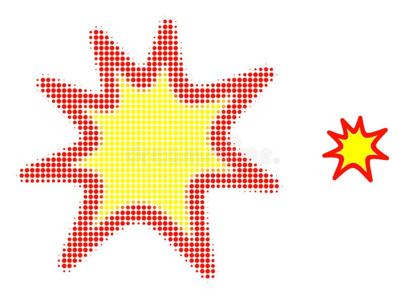 Exploding Boom Halftone Dot Icon Stock Vector - Illustration of dotted ...