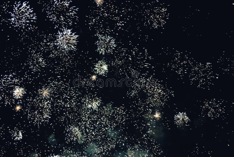 Exploding Bright Fireworks Against a Night Sky Stock Photo - Image of ...