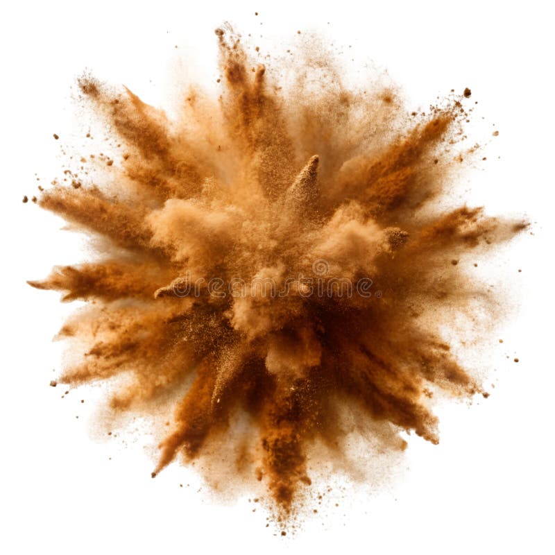 Exploding Brown Powder Abstract with Dynamic Burst Effect and Isolated ...