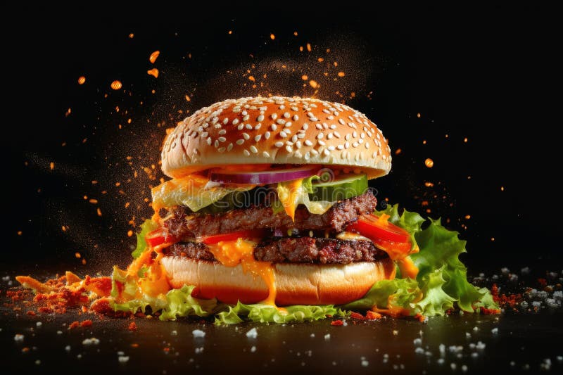 Exploding Burger Stock Illustrations – 566 Exploding Burger Stock ...
