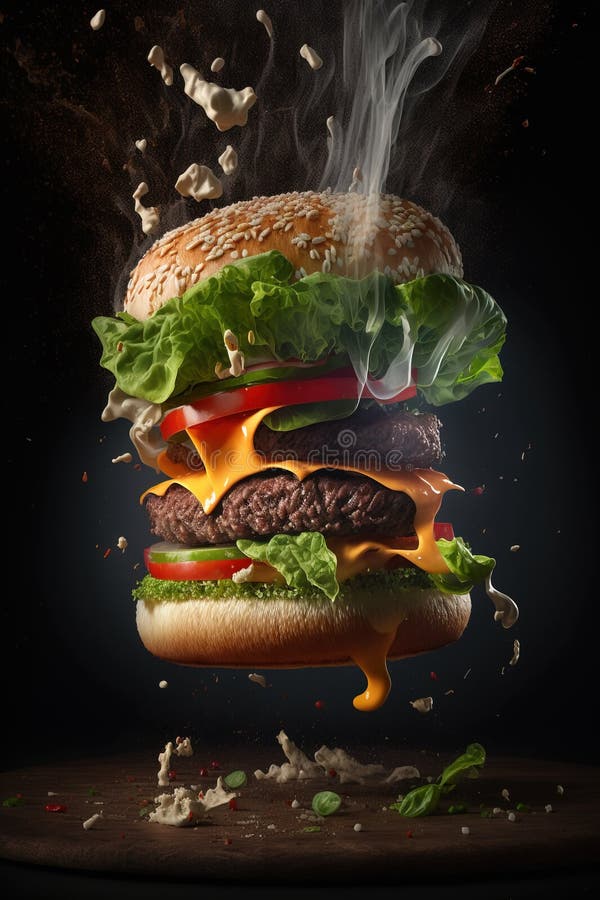 Exploding Burger Stock Illustrations – 566 Exploding Burger Stock ...
