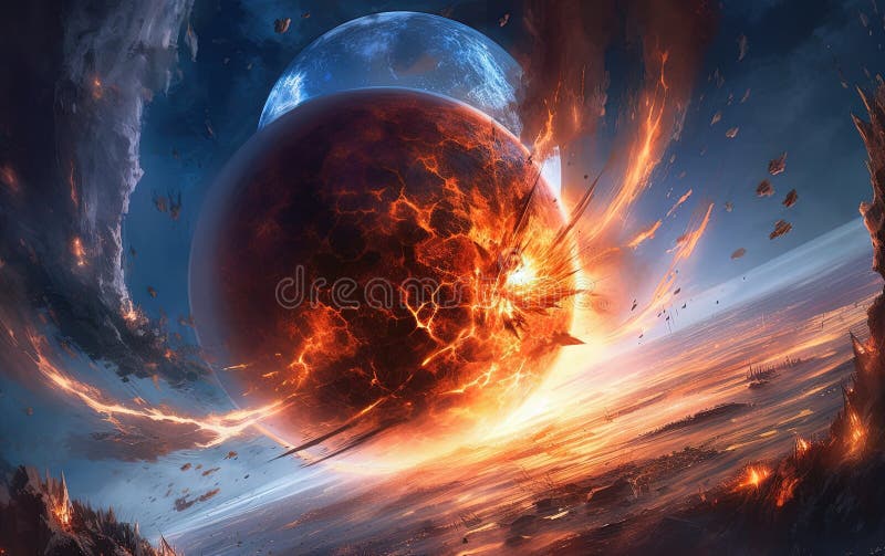 Burning Earth Exploding Planet Stock Illustrations – 229 Burning Earth ...