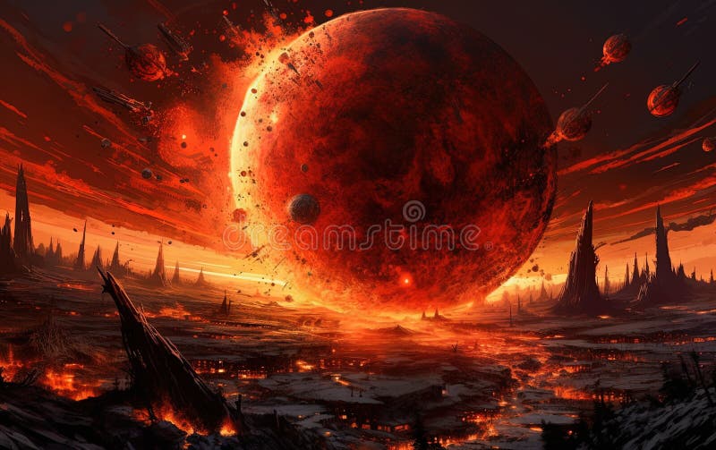 Burning Earth Exploding Planet Stock Illustrations – 229 Burning Earth ...