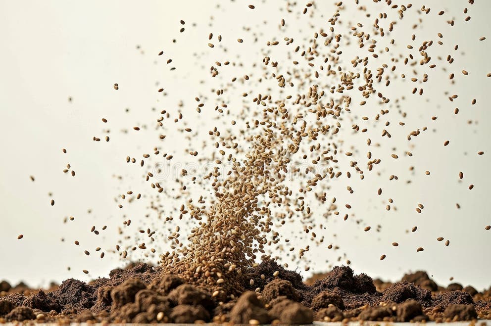 Exploding Burst of Wheat Grains Over Soil Captures Motion and Energy ...