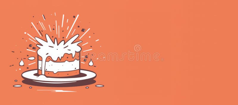 Exploding Cake for April Fool S Day, Banner Stock Illustration ...