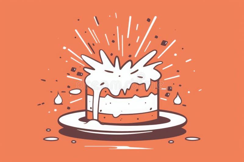 Exploding Cake for April Fool S Day. Stock Image - Image of dynamic ...