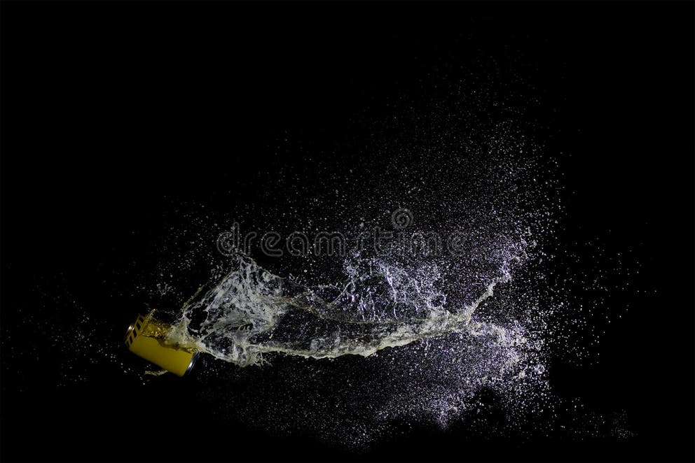 Exploding can stock image. Image of speed, moment, water - 13197693