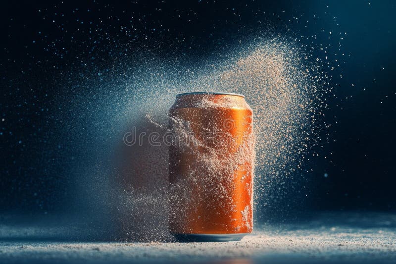 Exploding Can of Refreshment a Can Explodes Symbolizing Energy ...