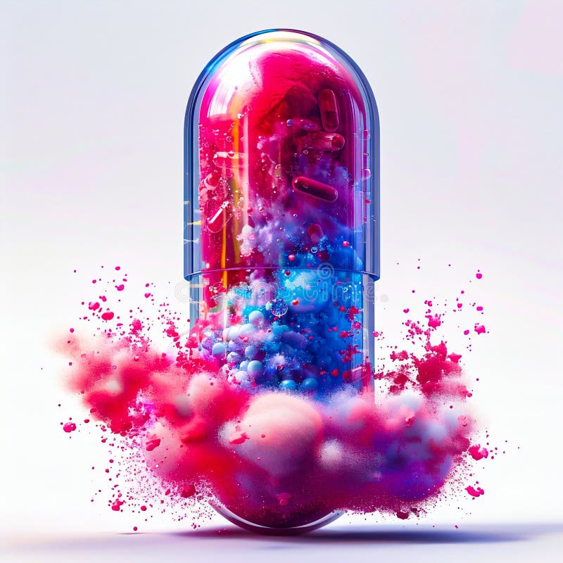 Exploding Capsule with Colorful Powder Burst. Generative Ai Stock ... Exploding Capsule with Colorful Powder Burst. Generative Ai Stock ...