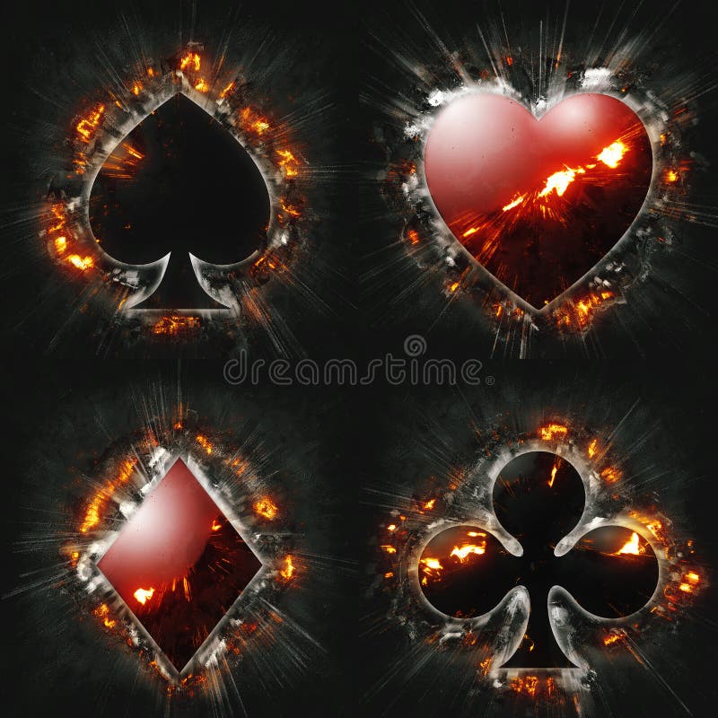 Exploding card suits stock illustration. Illustration of rock - 77252151