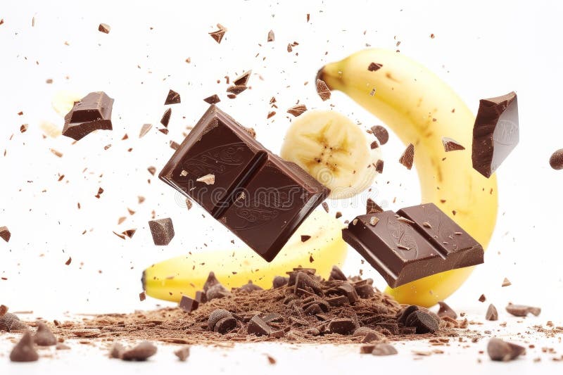 Exploding Chocolate and Banana Delight Stock Image - Image of healthy ...