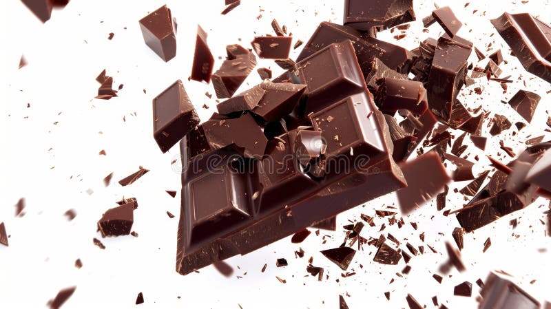 Exploding Chocolate Bar - Generative AI Stock Image - Image of isolated ...