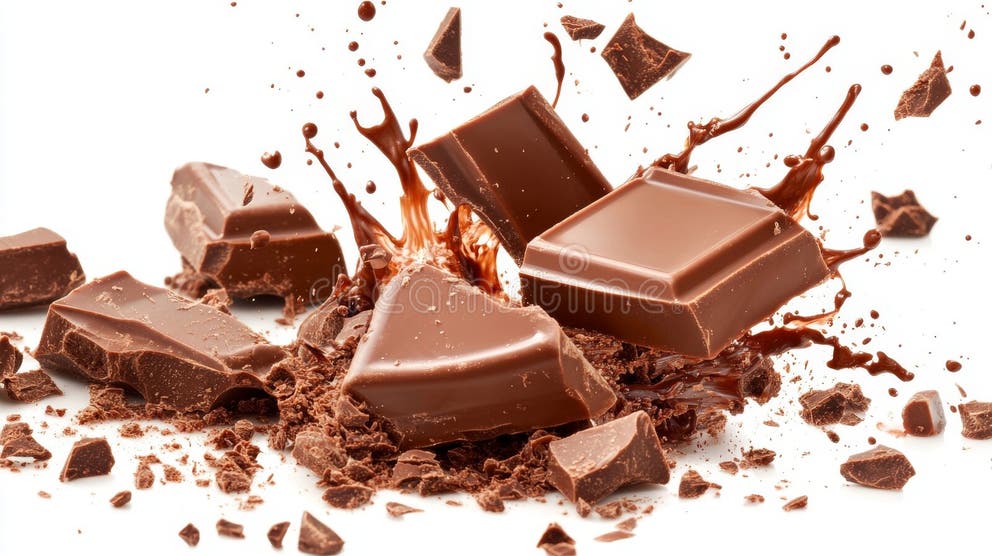 Exploding Chocolate Burst Isolated on Transparent Background Stock ...