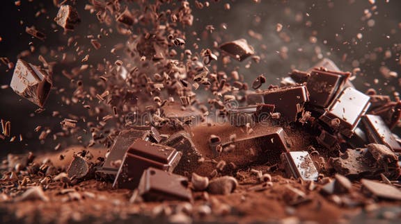The Exploding Chocolate Chunks. AI Generated Stock Photo - Image of ...