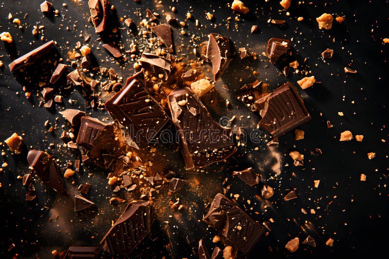 Exploding Chocolate Delight on Dark Background Stock Illustration ...