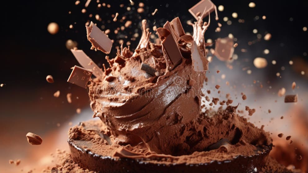 Exploding Chocolate Mousse in Macro Shot - Stock Concepts Stock ...