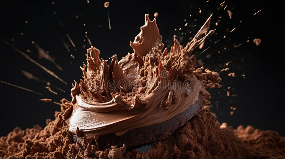 Exploding Chocolate Mousse in Macro Shot - Stock Concepts Stock ...