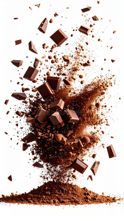 Exploding Chocolate Pieces Creating a Mesmerizing Stock Photo - Image ...