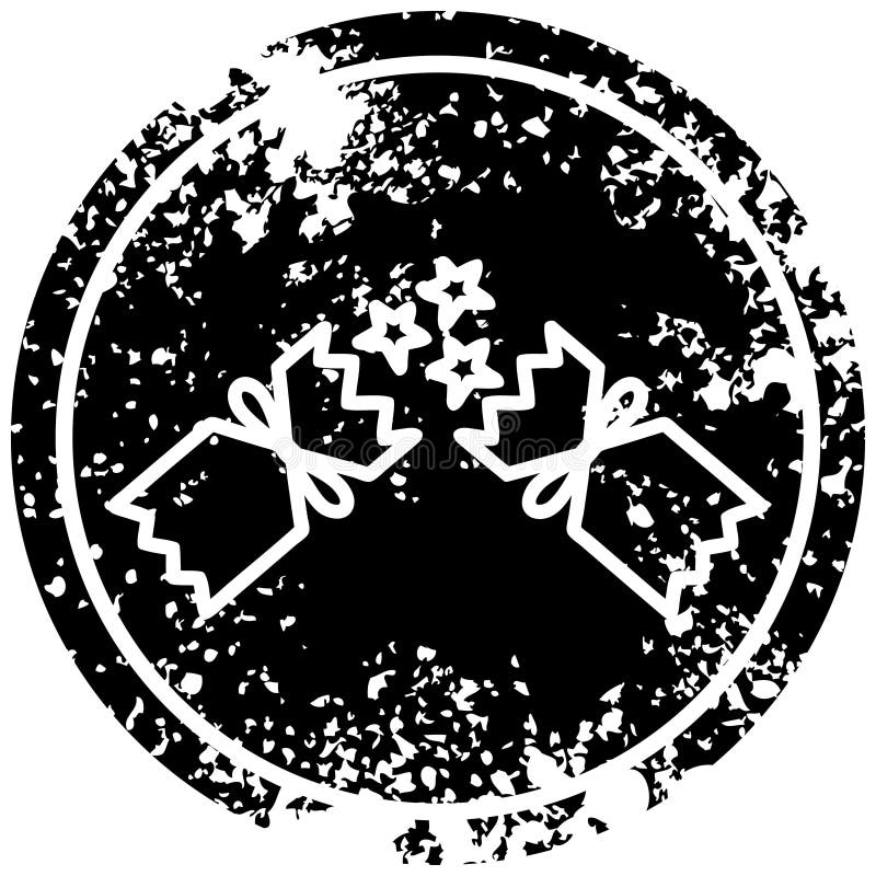 Exploding Christmas Cracker Distressed Icon Stock Vector - Illustration ...