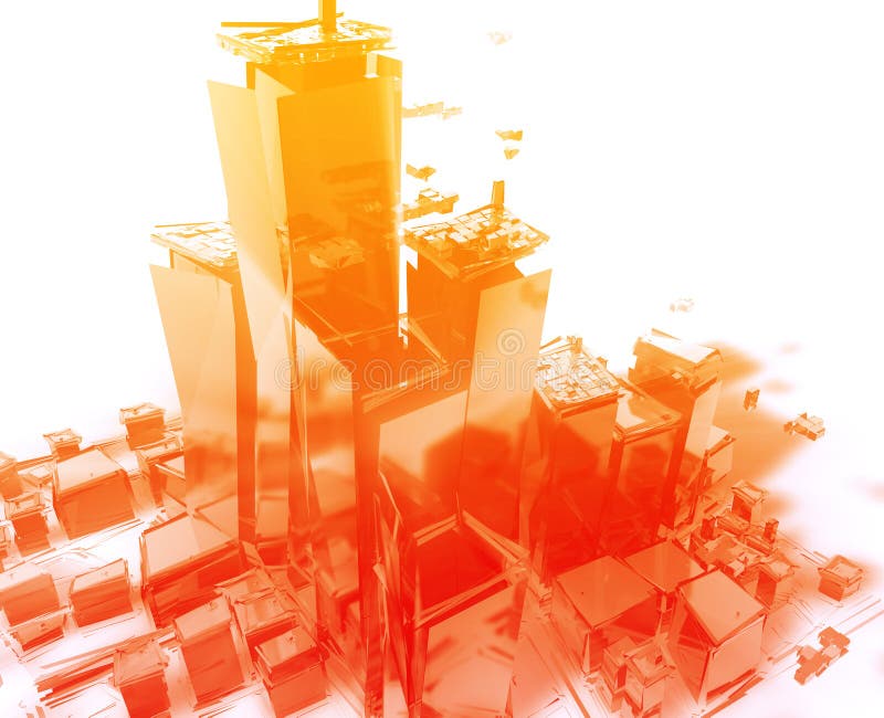 Future abstract city stock illustration. Illustration of overload - 5333517