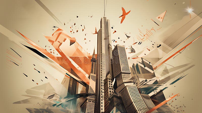 Exploding Cityscape, Abstract Art, Urban, Design, Background Stock ...