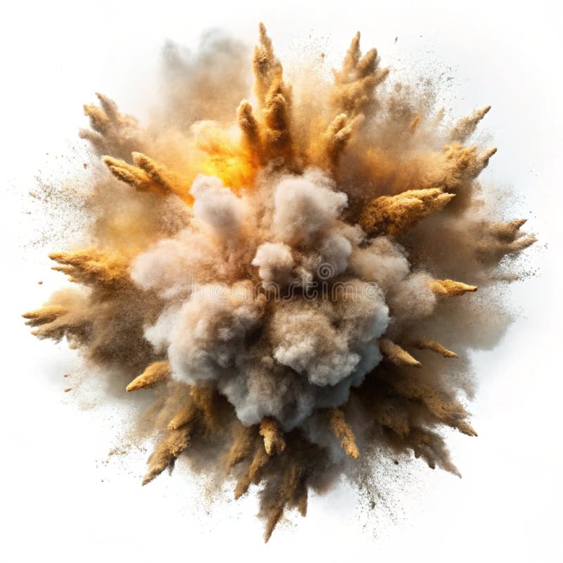 Exploding Cloud of Dust Isolated on White Background Stock Illustration ...