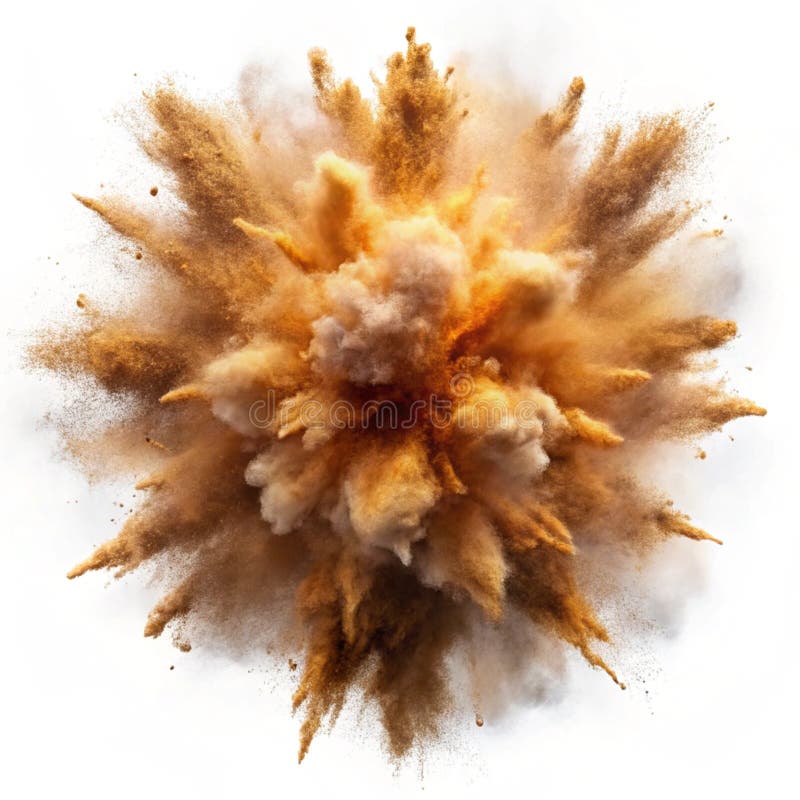 Exploding Cloud of Dust Isolated on White Background Stock Illustration ...