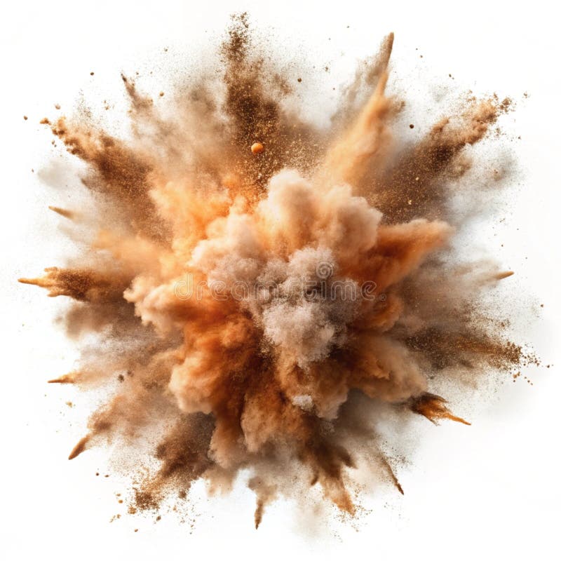 Exploding Cloud of Dust Isolated on White Stock Illustration ...