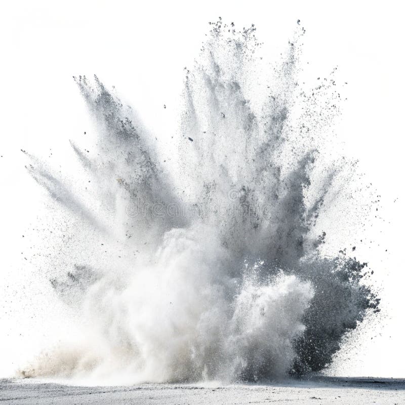 Exploding Clouds of White Dust Isolated on White Background Stock ...