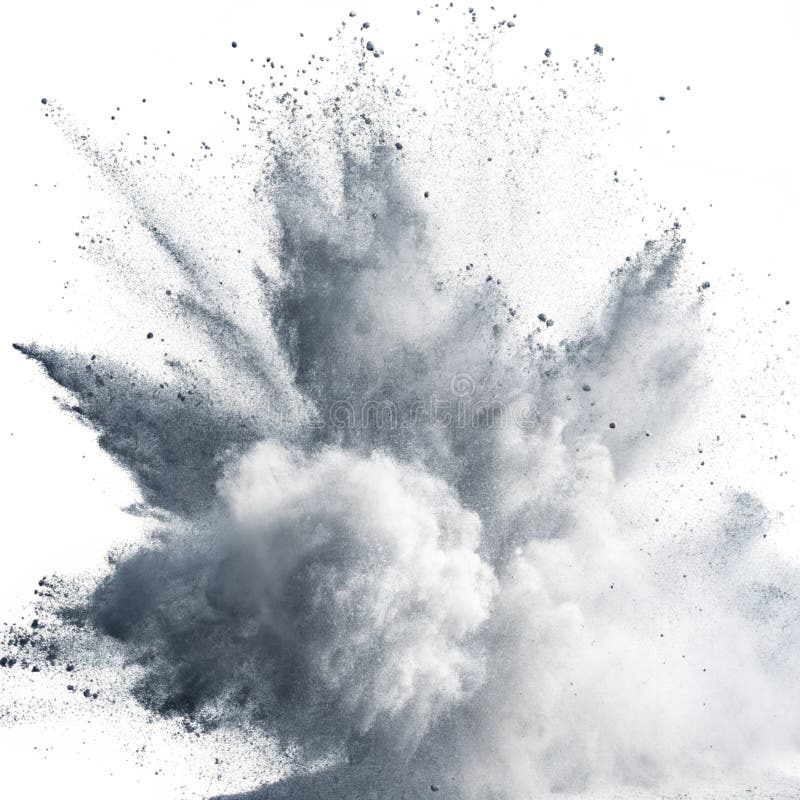 Exploding Clouds of White Dust Isolated on White Background Stock ...