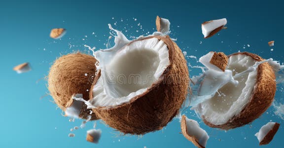 Exploding Coconuts Create Dynamic Splash in Culinary Scene Generative ...
