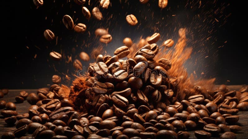Exploding Coffee Beans - Stock Concepts Stock Illustration ...