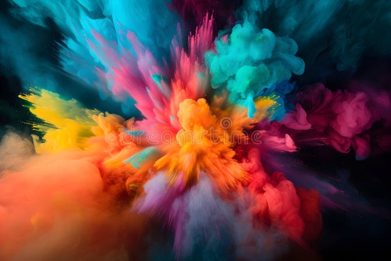 Exploding Color Dust Background - Dynamic Burst of Colors Stock ...