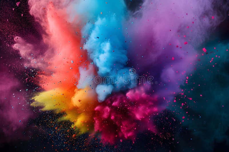 Exploding Color Dust Background - Dynamic Burst of Colors Stock ...