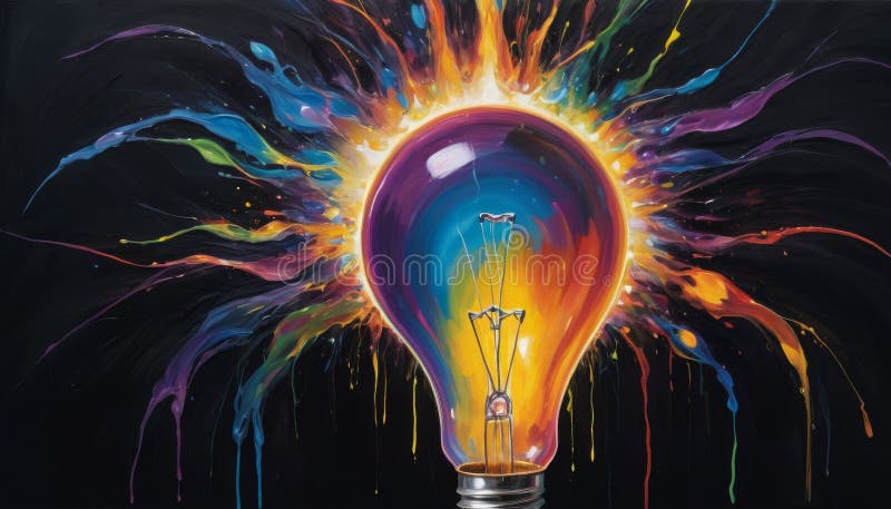 Exploding Color Lightbulb stock image. Image of vibrant - 313090073