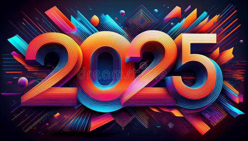 Vibrant 2025: a Dynamic New Year S Design Stock Illustration ...