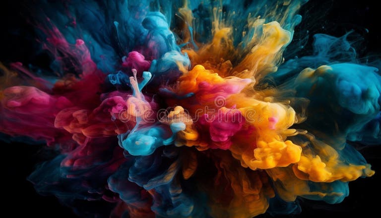 Exploding Colors Create Abstract Underwater Galaxy Motion Generated by ...