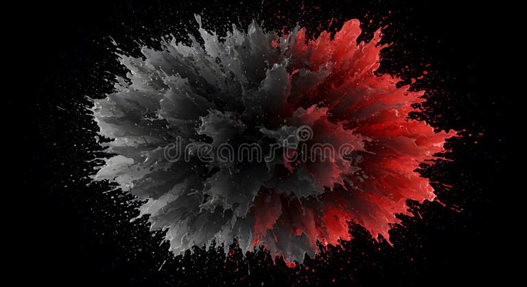 Exploding Colors: a Dramatic Clash of Red and Gray Stock Illustration ...