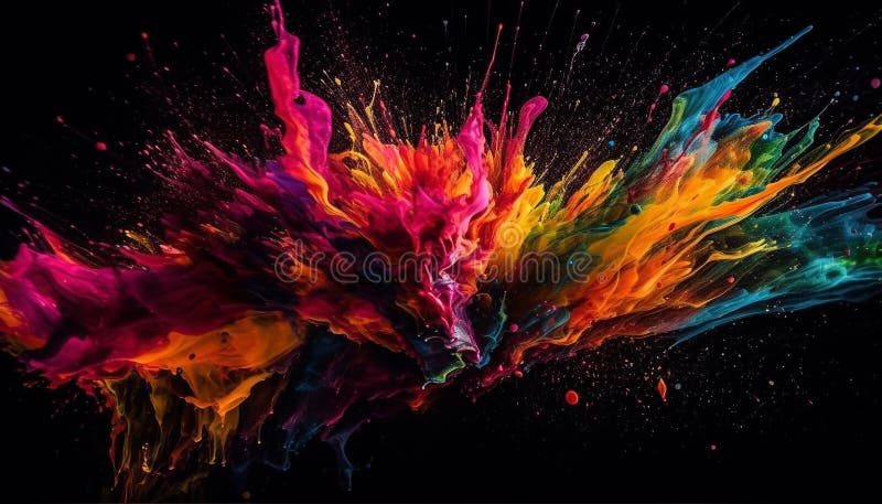 Exploding Colors Mix in Chaotic Space Dust Generated by AI Stock Photo ...