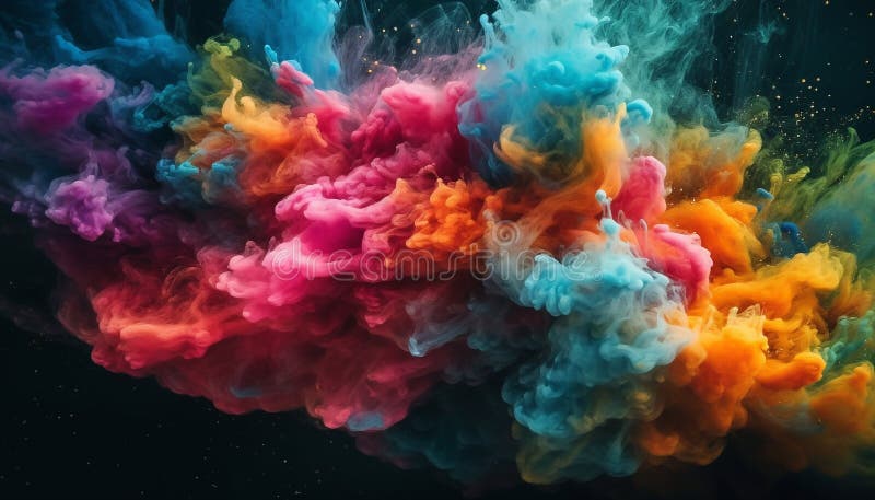 Exploding Colors in a Vibrant Abstract Fantasy Generated by AI Stock ...