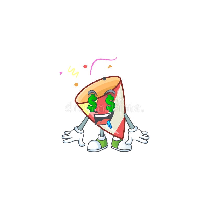 Exploding Confetti with Money Eye Cartoon Character Design Stock Vector ...